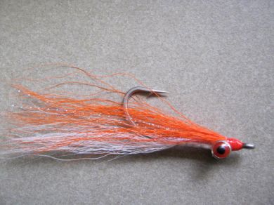 Clouser Minnow Orange/White Gamakatsu Hook Enamel Bead eyes - Fly ...